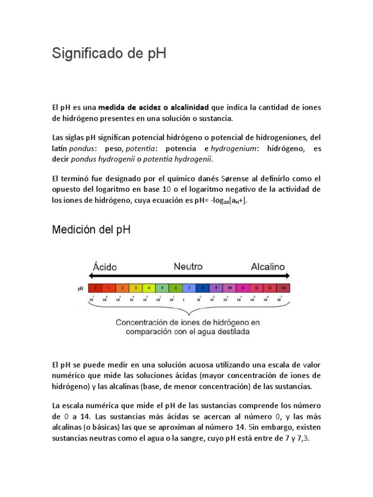 Significado de PH | PDF | Ph | Física Aplicada e Interdisciplinaria