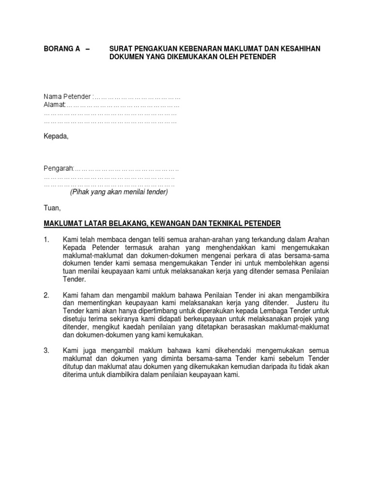 Borang A | PDF