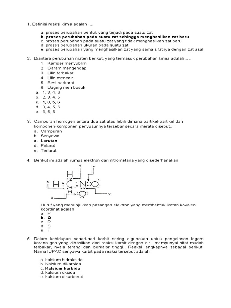 Soal Uas Kimia Paket B 2021 | PDF | Sains & Matematika