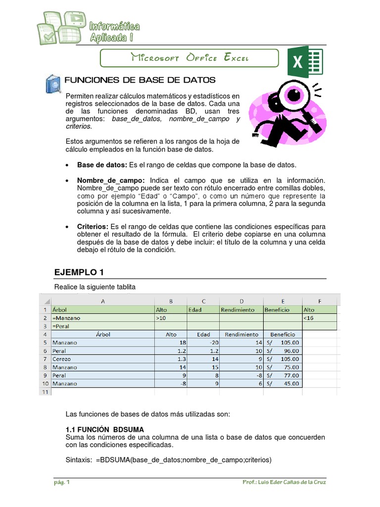 Sesión 9 | Descargar gratis PDF | Microsoft Excel | Bases de datos