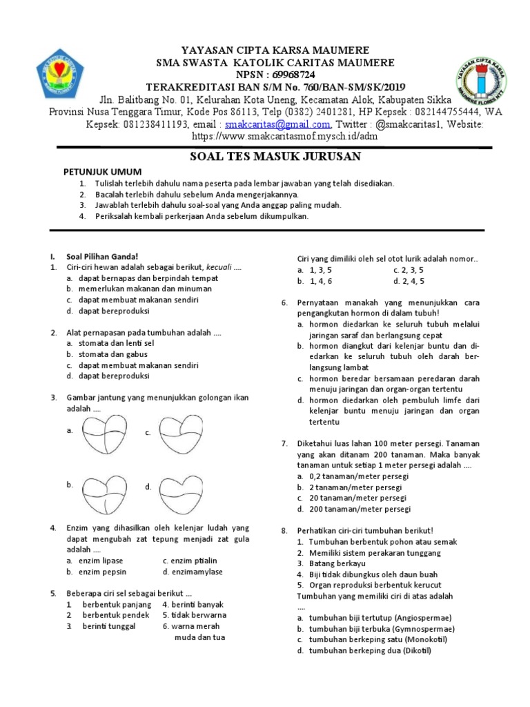 Soal Tes Masuk SMA | PDF