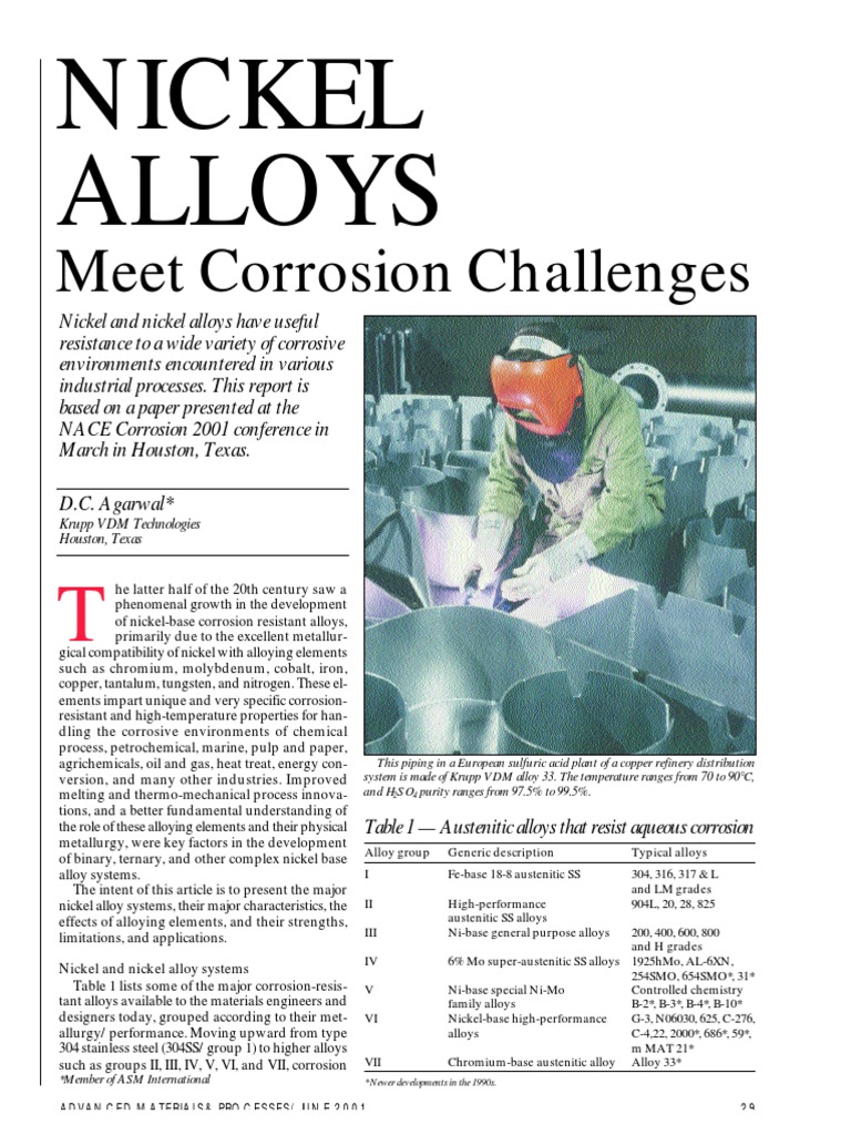 ASM Nickel Corrosion | PDF | Corrosion | Alloy