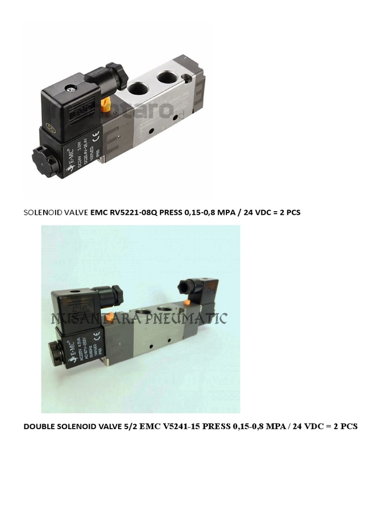 Solenoid Valve Emc RV5221 | PDF