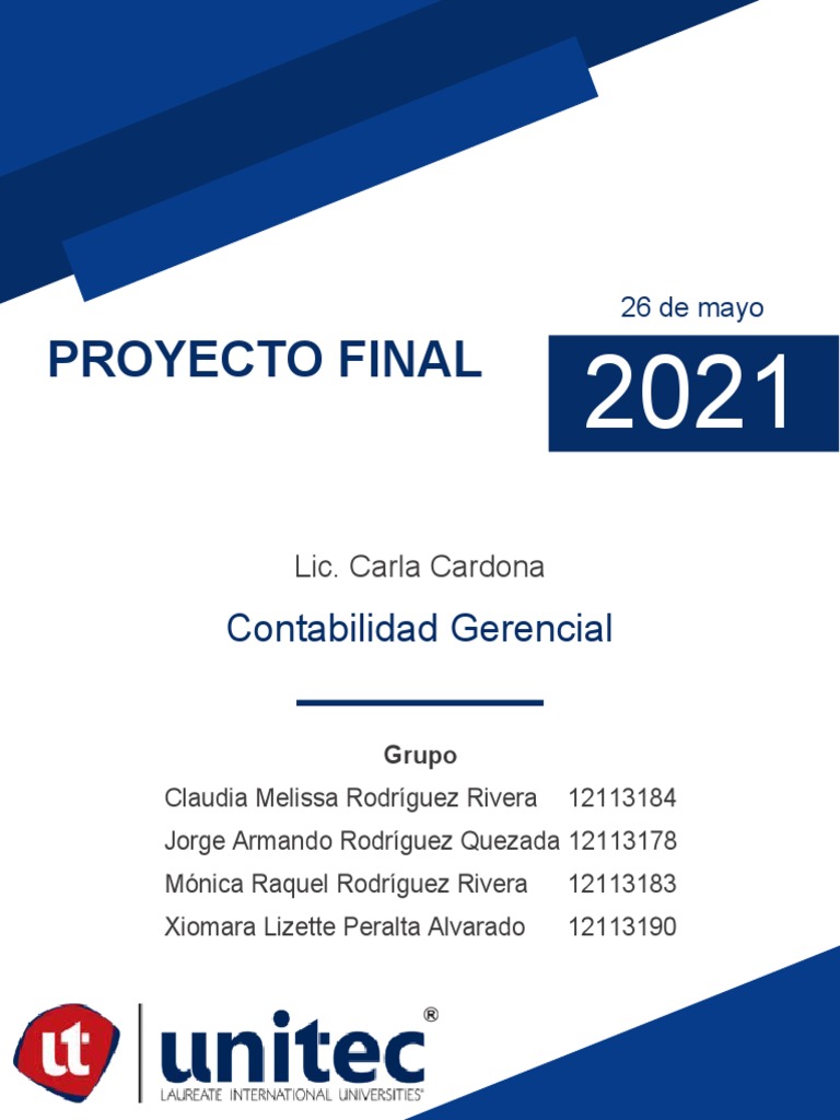 Proyecto Final - Contabilidad Gerencial | PDF | Presupuesto | Business