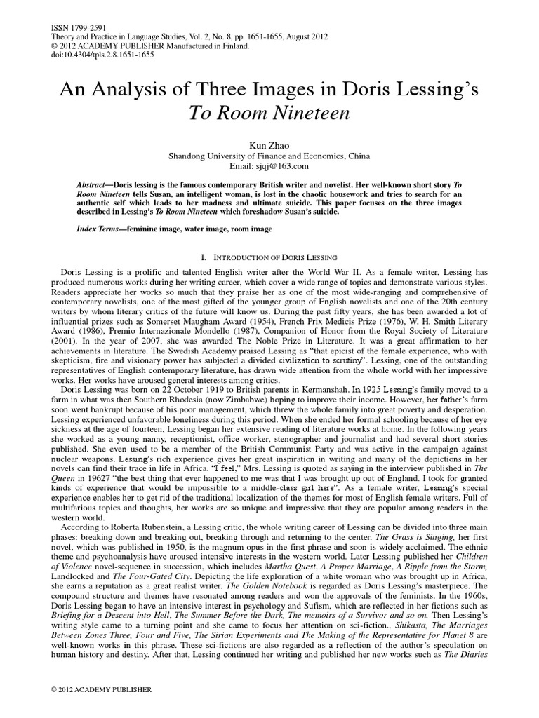 To Room Nineteen | PDF | Doris Lessing