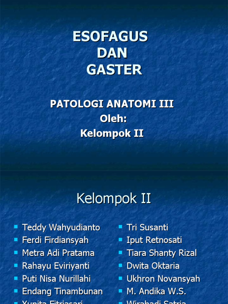 Patologi Esofagus dan Gaster Terperinci | PDF | Sains & Matematika