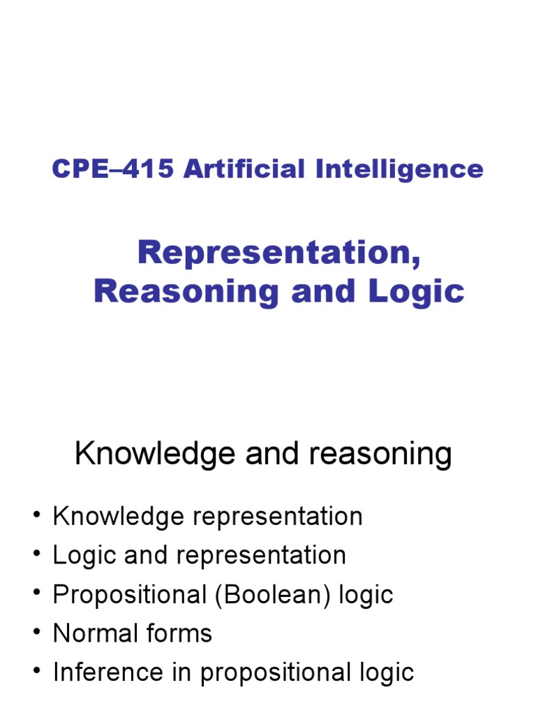 Lecture11 - Representation Reasoning and Logic | PDF | Logic | Grammar