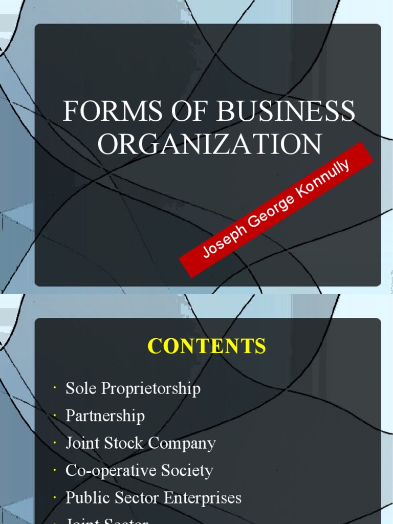 Forms of Business Org | Download Free PDF | Cooperative | Partnership