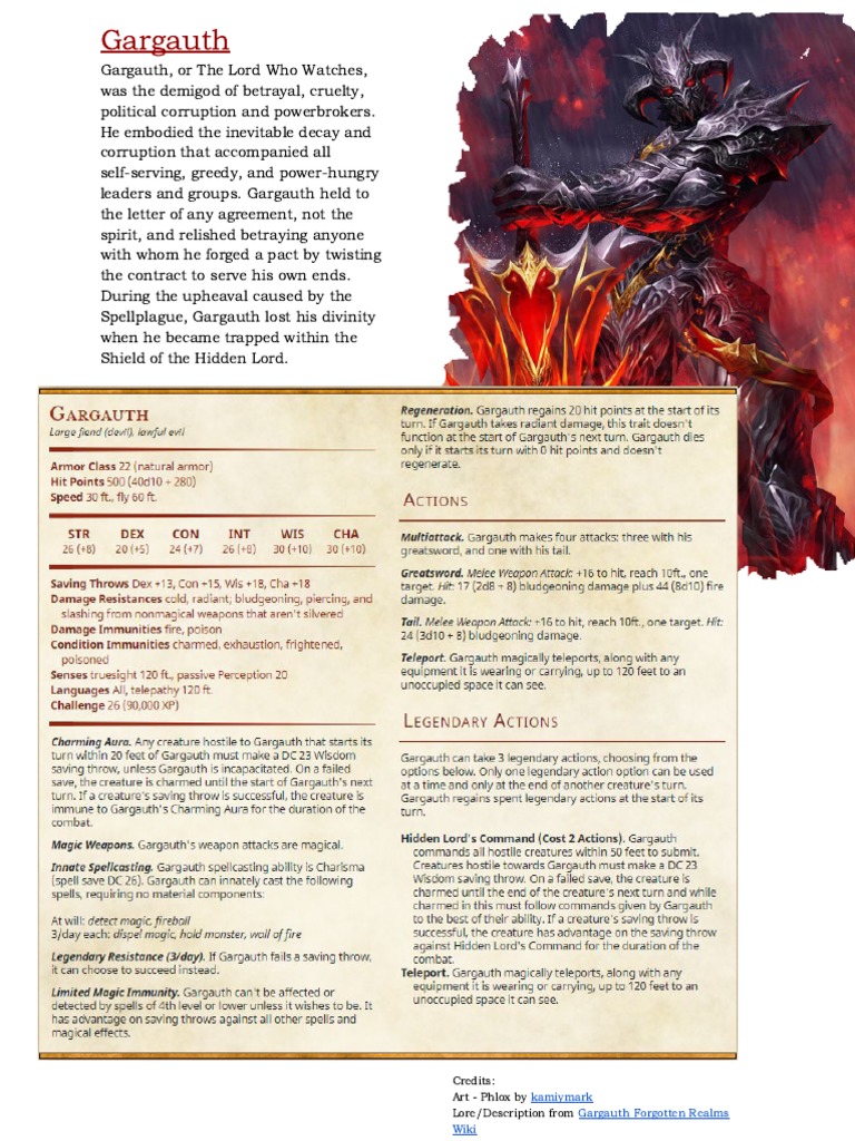 Gargauth: The Hidden Lord Overview | PDF