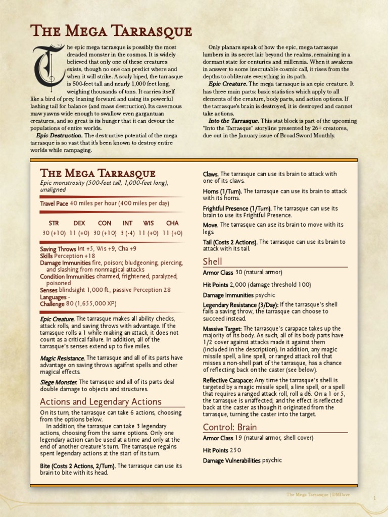 Mega Tarrasque | PDF