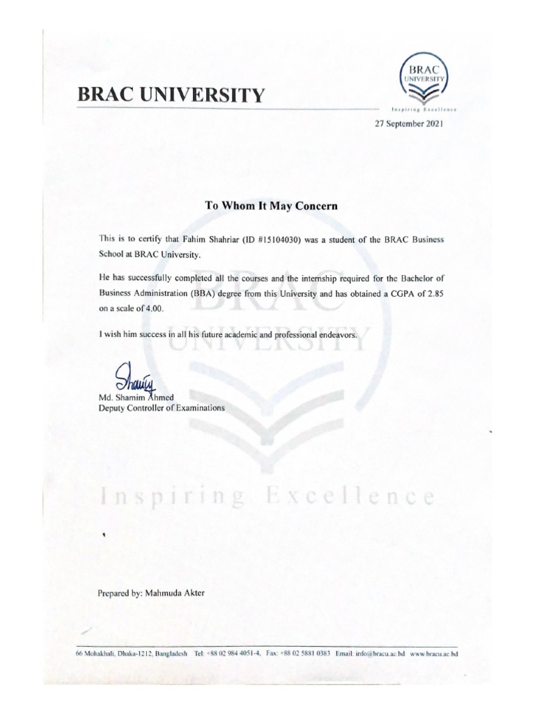 Graduation Certificate | PDF
