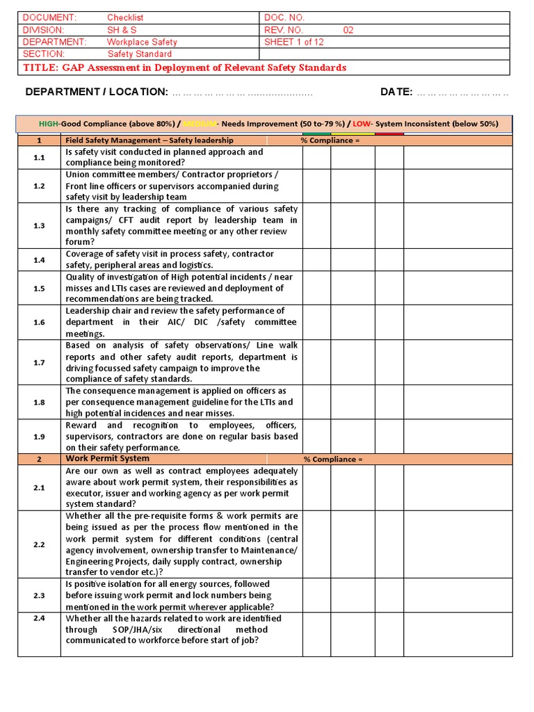 Safety Audit Checklist for Compliance | PDF | Personal Protective ...