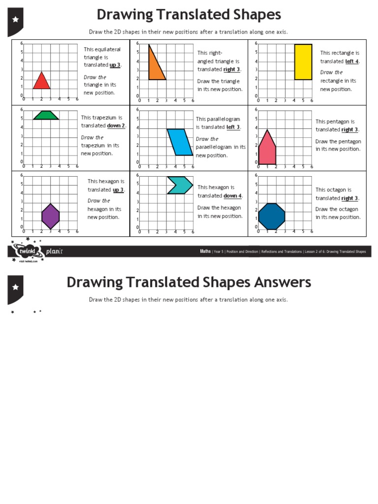 t2 M 4412 Drawing Translated 2d Shapes Differentiated Activity Sheets ...