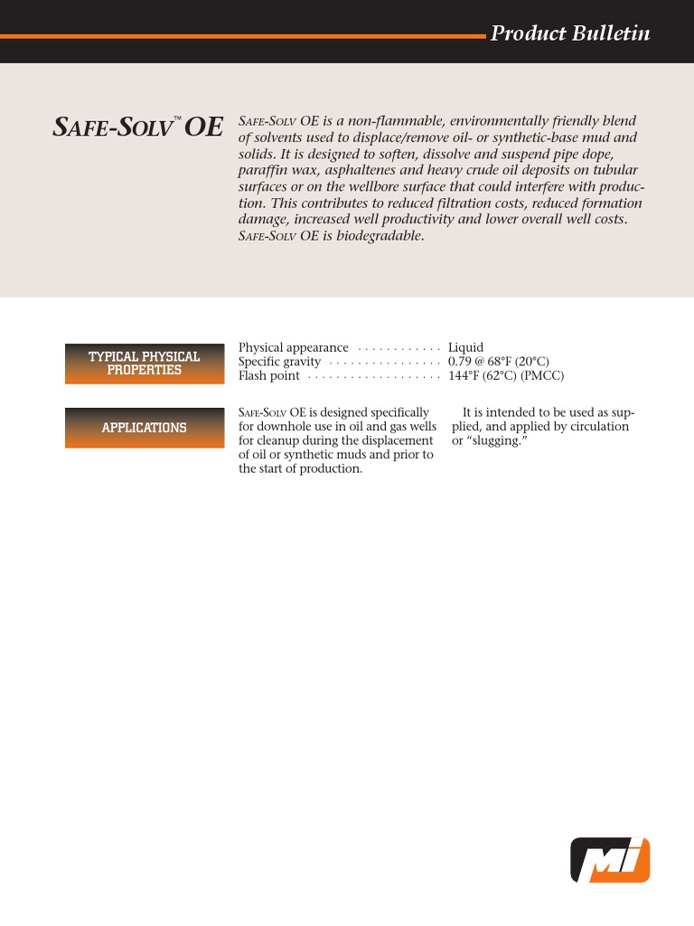 Safe-Solv Oe | PDF | Petroleum | Chemistry