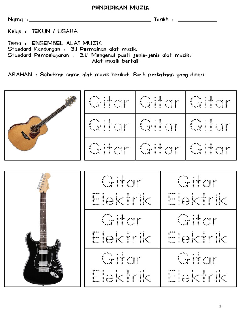 Jenis Alat Muzik Bertali dan Gitar | PDF