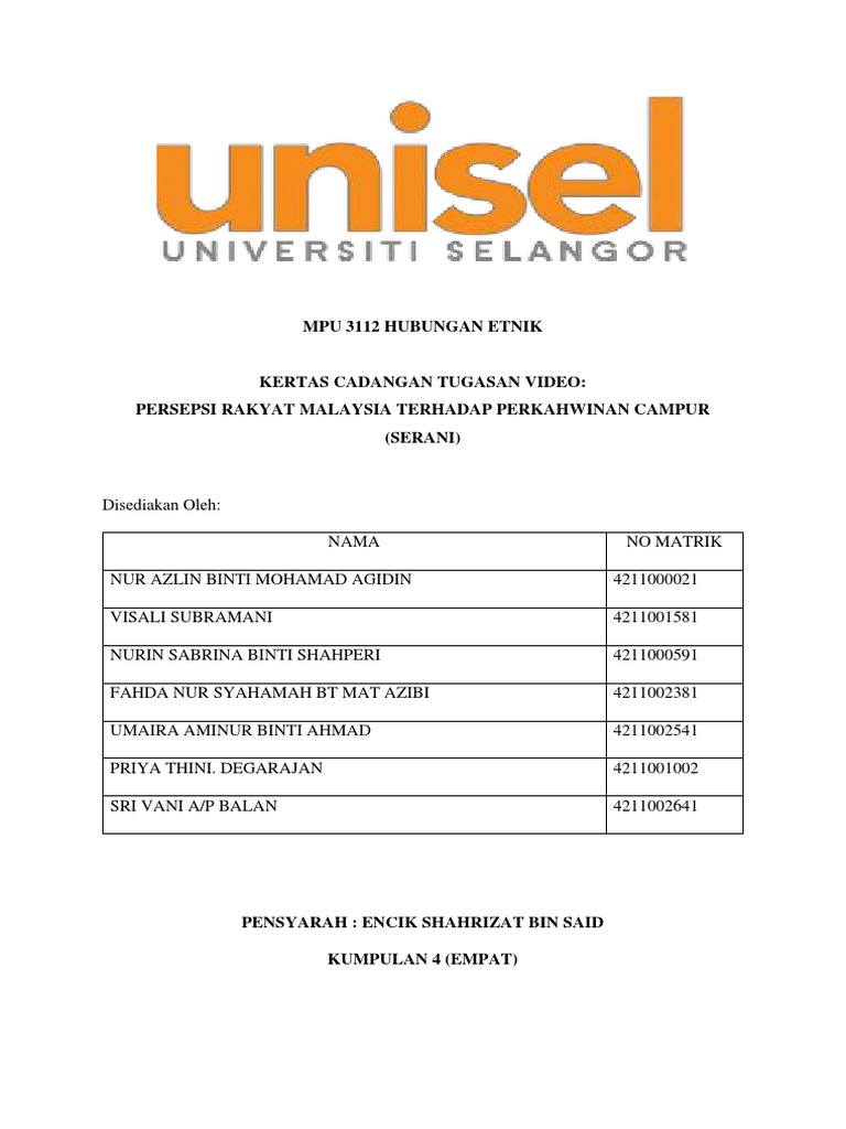 Mpu 3112 Hubungan Etnik | PDF