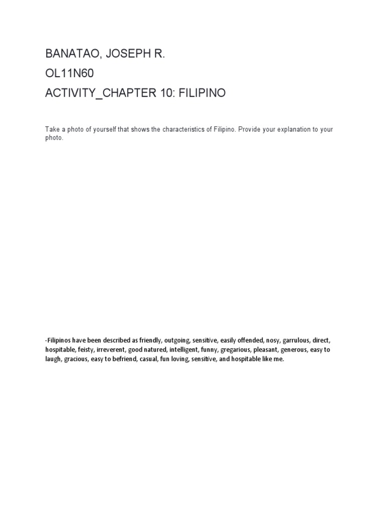Activity - Chapter 10 Filipino | PDF