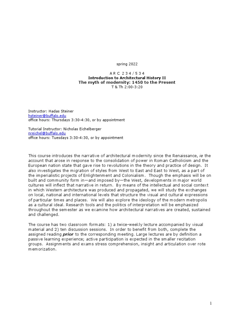 Spring 2022 Syllabus | PDF | Age Of Enlightenment | Test (Assessment)