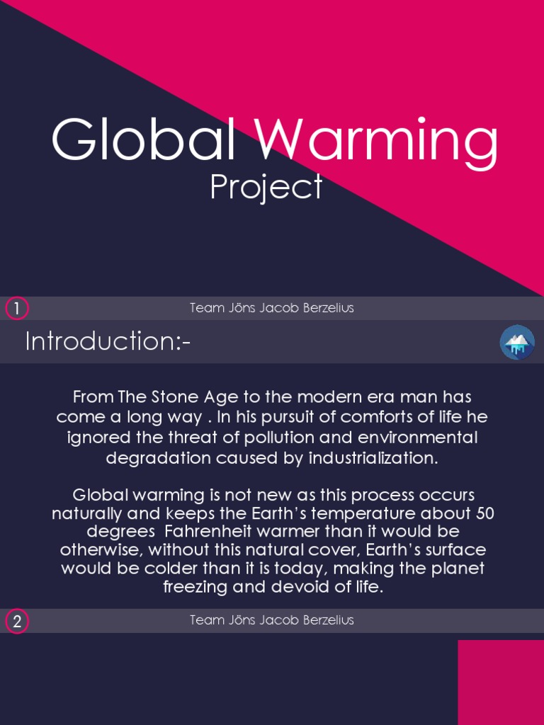 Global Warming Project Overview for Class 9 | PDF | Climate Change ...