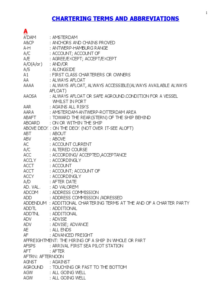 Chartering Terms | PDF | Cargo | Bill Of Lading