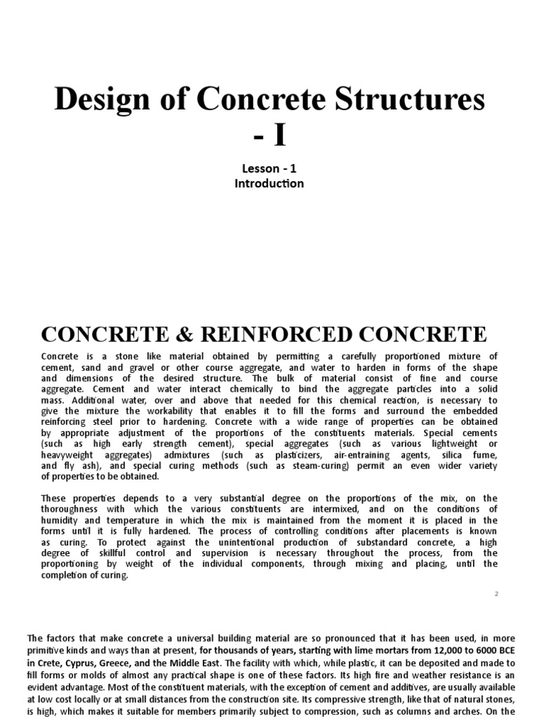 Lesson-1 CE703 DCS | PDF | Concrete | Strength Of Materials
