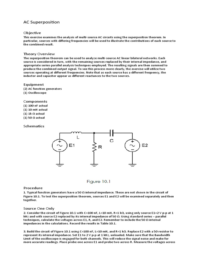 AC Circuit Superposition Guide | PDF | Electrical Impedance ...