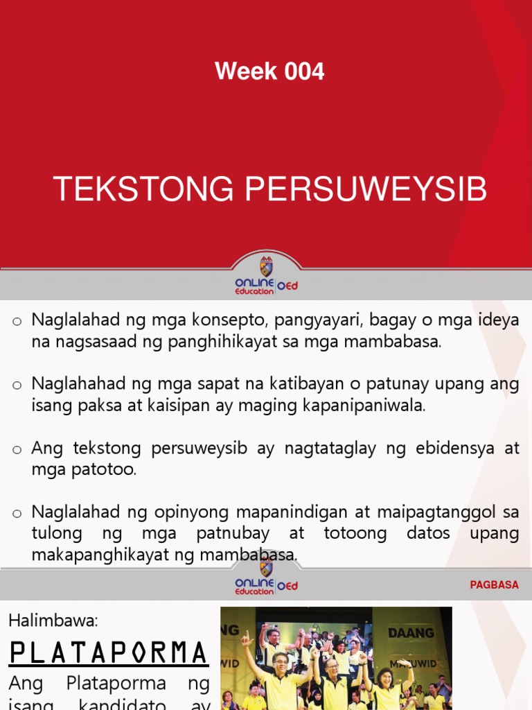 Week 004-Presentation Tekstong Persuweysib | PDF