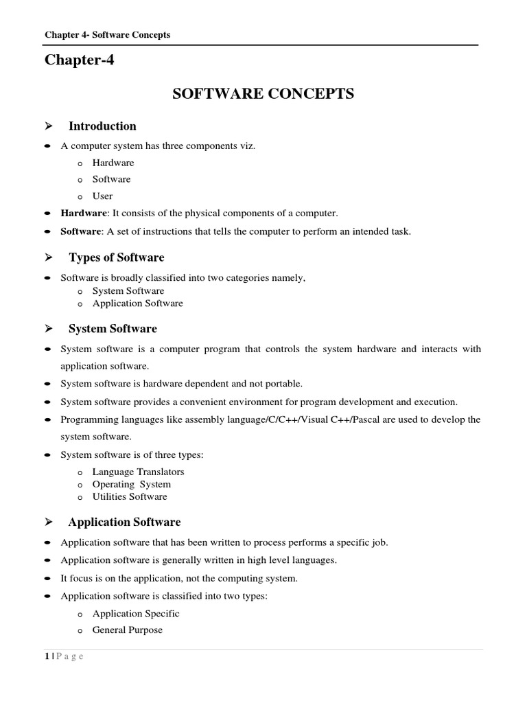 Chapter 4 Software Concepts | PDF | Operating System | Graphical User ...