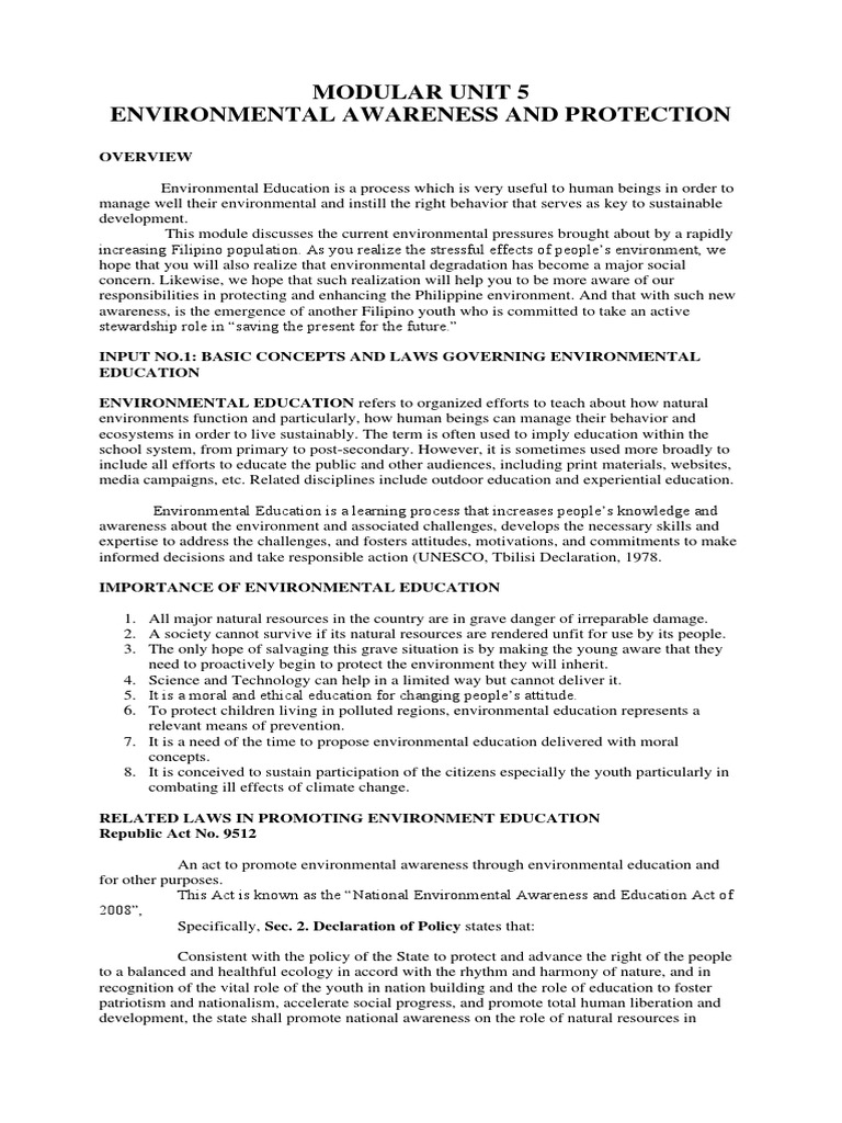 Environmental Awareness and Protection | PDF | Climate Change | Air ...