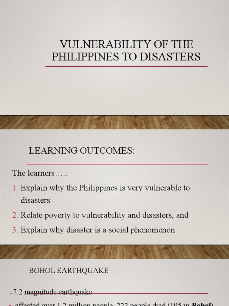 DRRR - Mod 2 - Vulnerability of The Philippines To Disaster | PDF ...