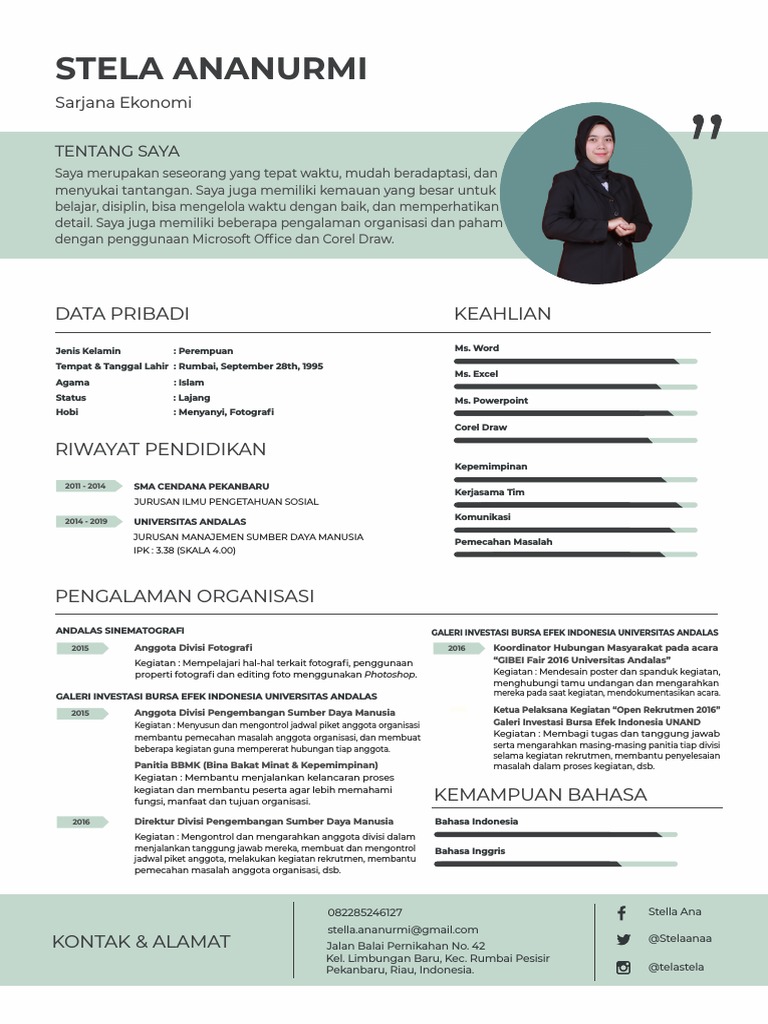 Stella's CV (Versi Indonesia) - New | PDF