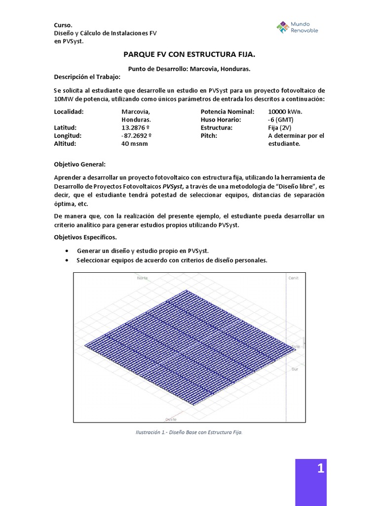 Ejercicio Estructura Fija FV | PDF | Vatio