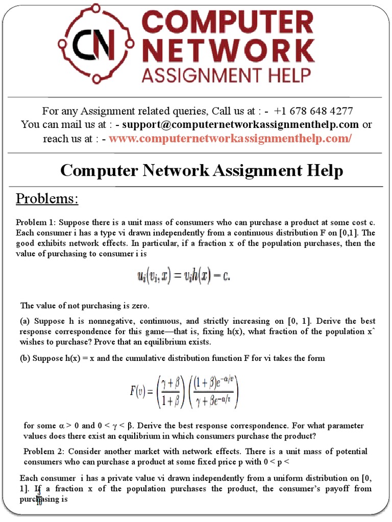 Computer Network Assignment Help Problems Pdf Microeconomics 1882