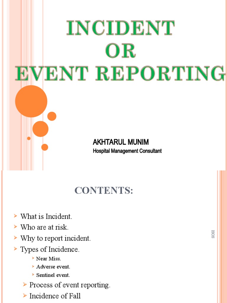 Hospital Incident Reporting | PDF | Surgery | Patient