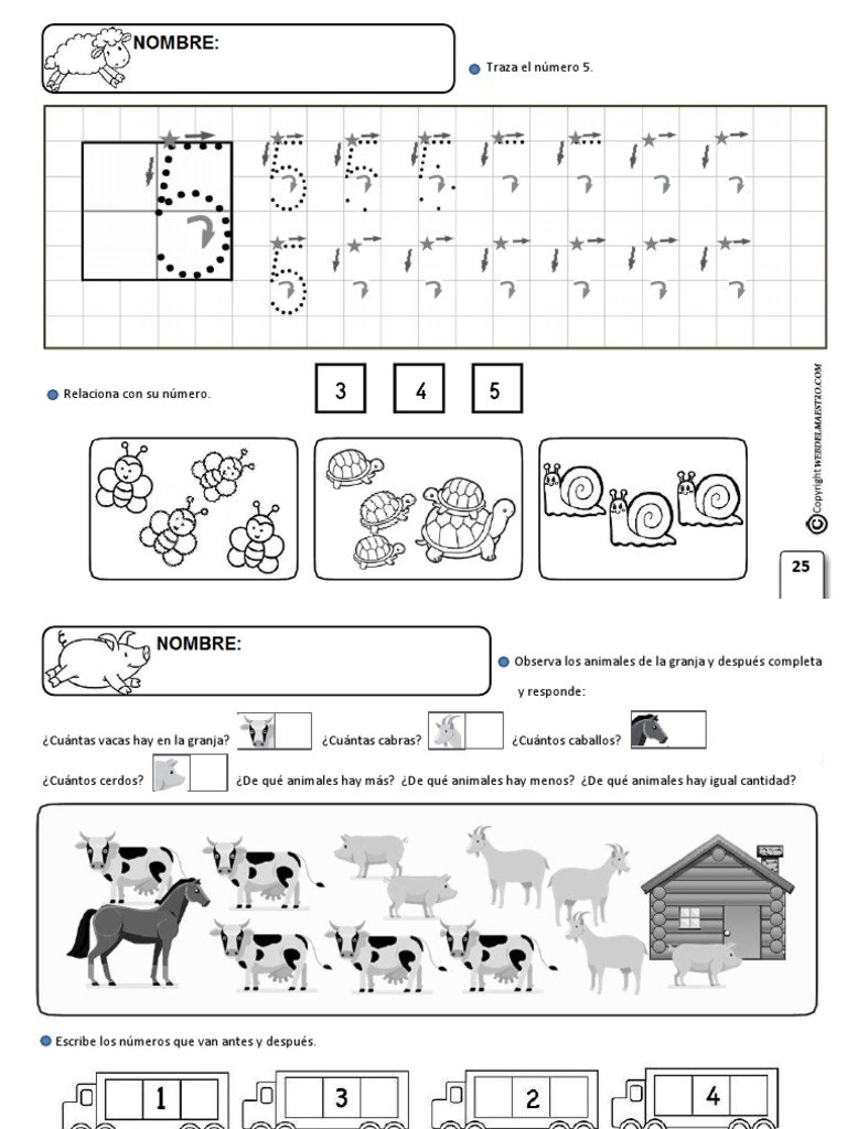 Fichas para Imprimir 5 Años Serie 5 | PDF
