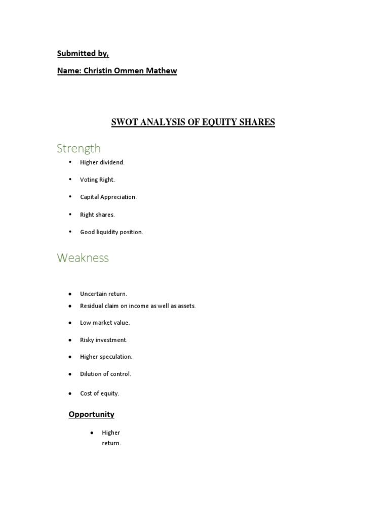Investment SWOT Analysis | PDF | Gold As An Investment | Central Banks