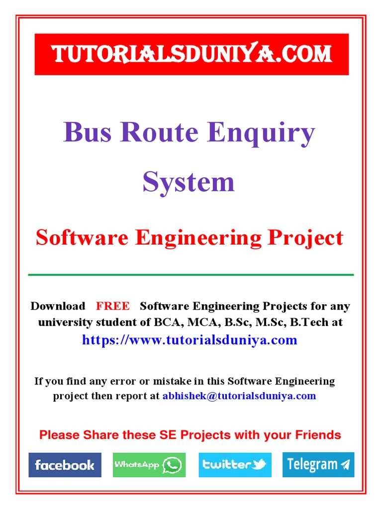 Bus Route Enquiry System Project Report | PDF | Internet & Web | World ...