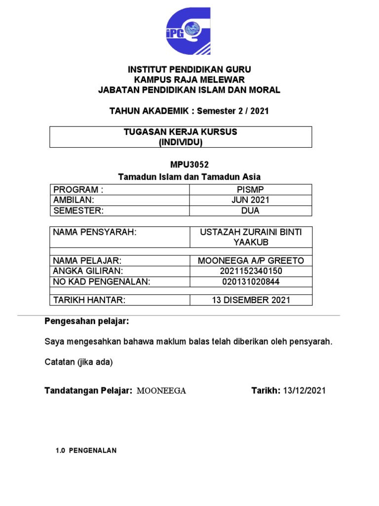 Kerja Kursus Mpu 3052 | PDF | Ilmu Sosial