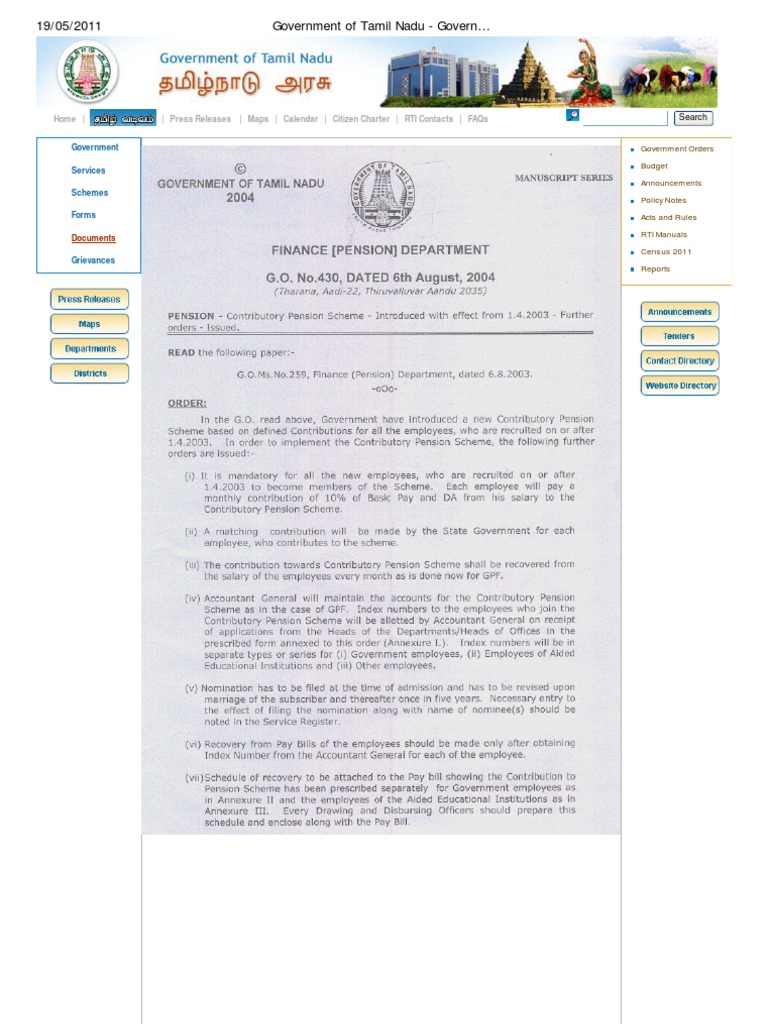 Government of Tamil Nadu - Government Orders | PDF | Tamil Nadu ...