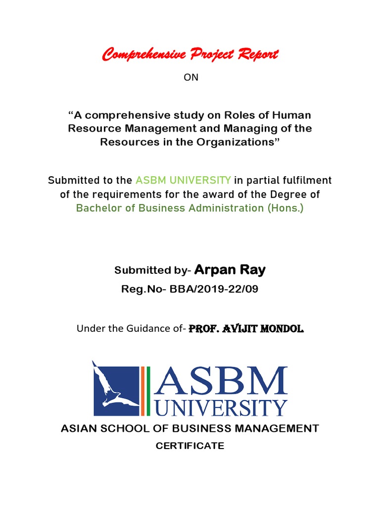 Comprehensive Project Report Asbm University | PDF | Recruitment ...