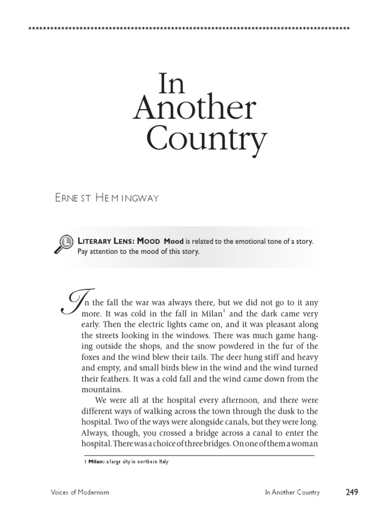 In Another Country - Hemingway | PDF