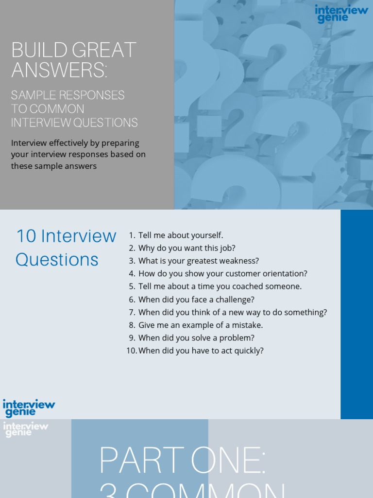 Build Great Answers:: Sample Responses To Common Interview Questions ...