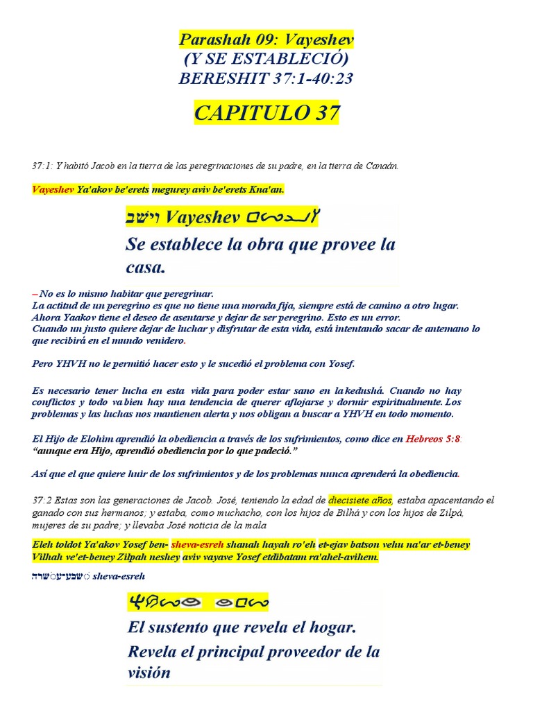 PARASHA 09 Vayeshev 2020 | PDF