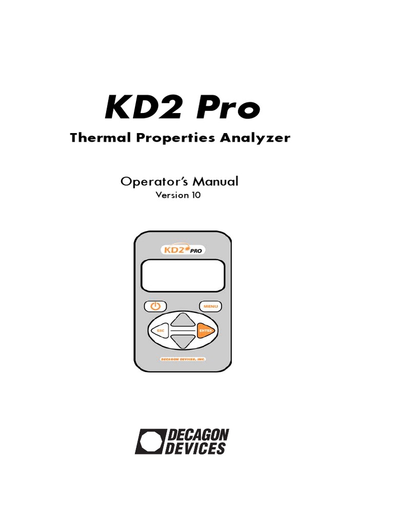 Kd2 Pro Manual Pdf Menu Computing Thermal Insulation