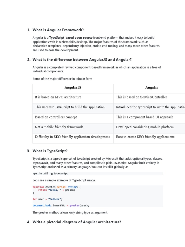 Angular Framework, Components, Directives, Data Binding Explained | PDF ...