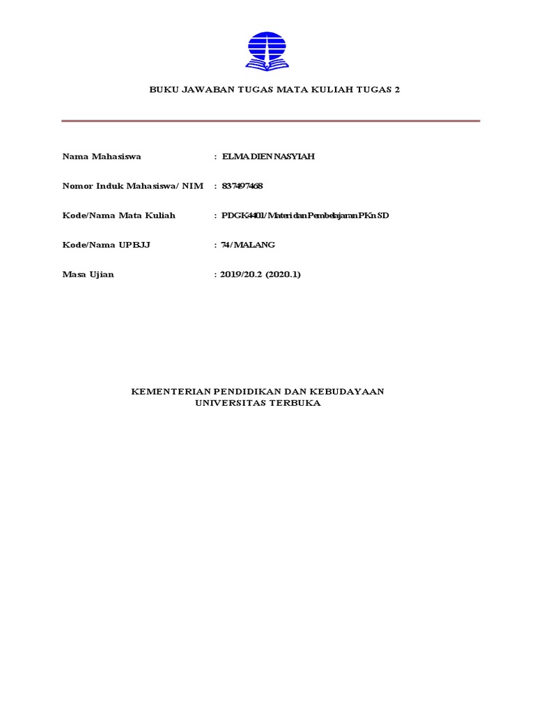TUGAS PDGK4401 Materi Dan Pembelajaran PKN SD FIX (NO 5 BELUM) | PDF