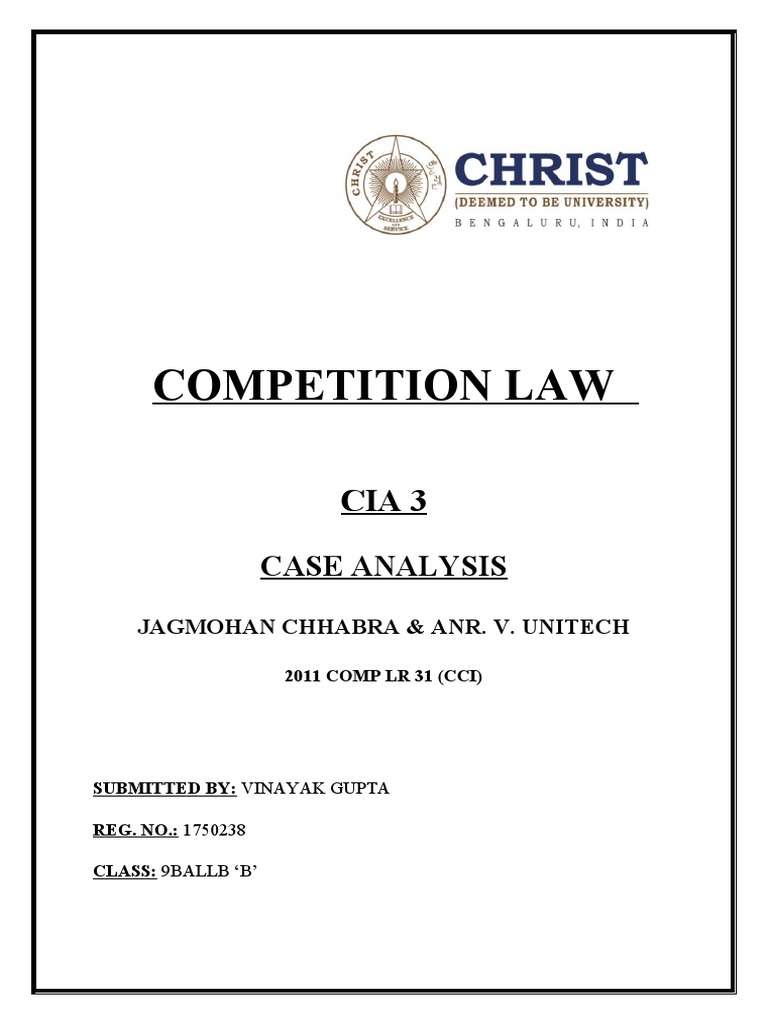 Competition Law: Case Analysis | PDF | Market (Economics) | Procurement