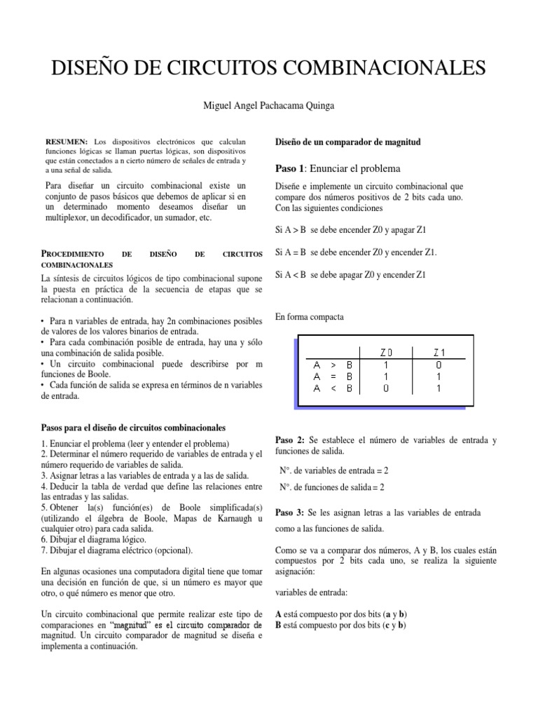 Diseno de Circuitos Combinacionales | PDF | Matemáticas | Ingeniería Informática