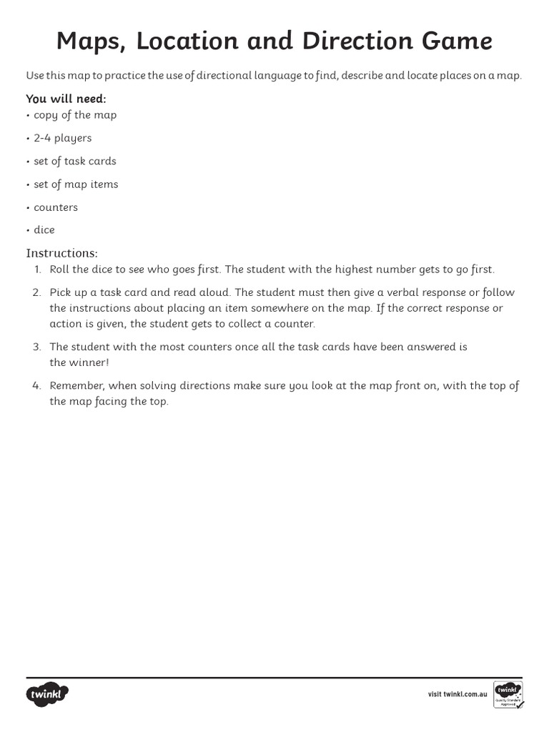 Maps, Directions and Locations Cards and Cutouts | PDF