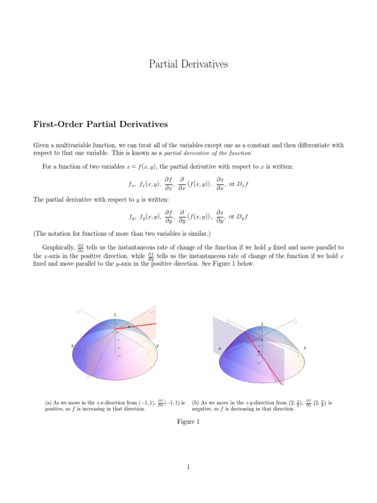 First-Order Partial Derivatives | PDF | Derivative | Function (Mathematics)
